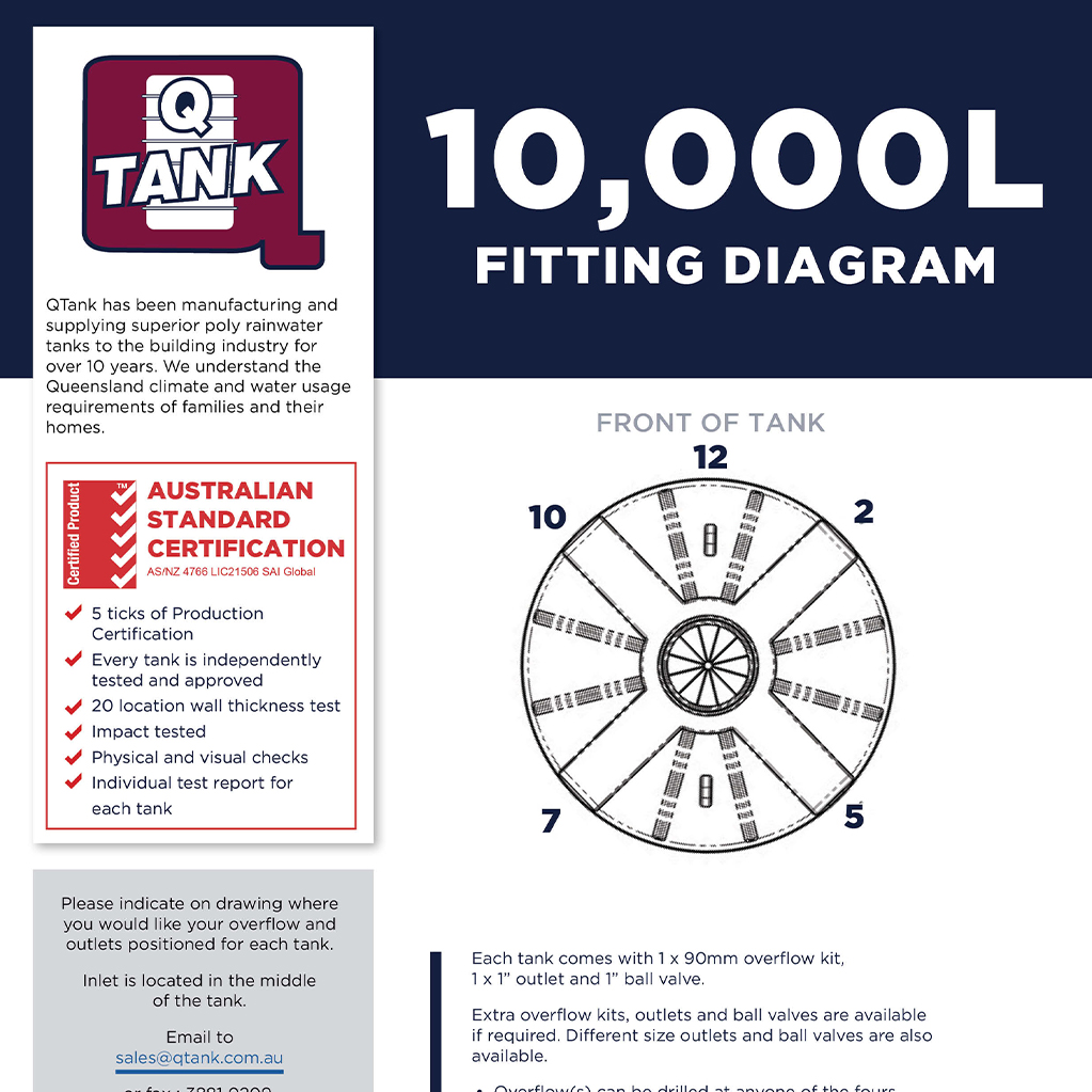 Round 10,000 Litre Water Tank - QTank