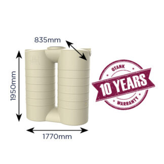 2,000L Slimline - Factory Direct Slimline Water Tanks - 24 Colours